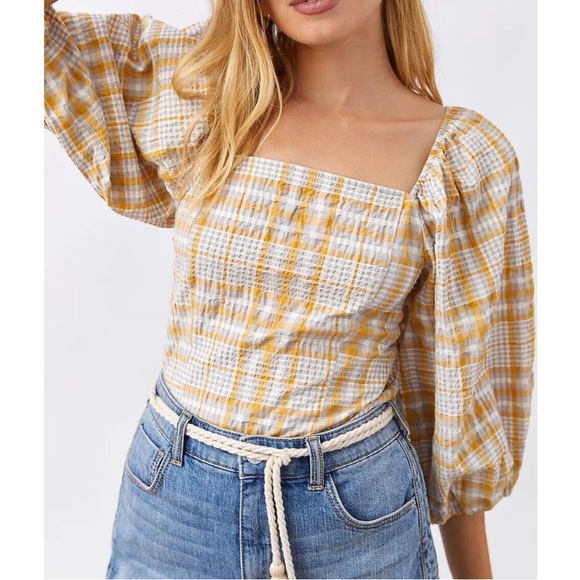 Maeve | Tops | Nwt Maeve Plaid Squareneck Blouse | Poshmark